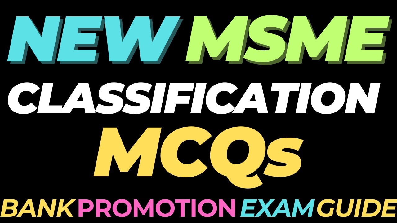 New #MSME #Classification 2025 MCQs - YouTube