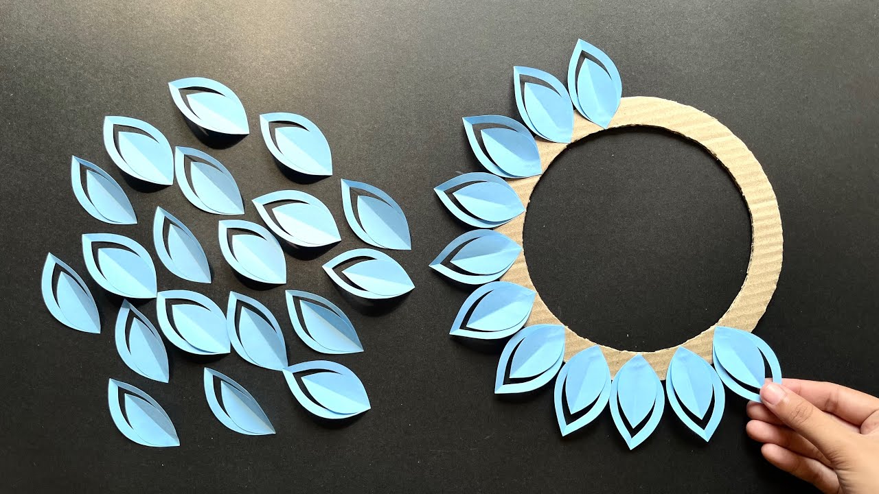 Beautiful paper flower wall hanging | unique wall hanging craft ideas ...