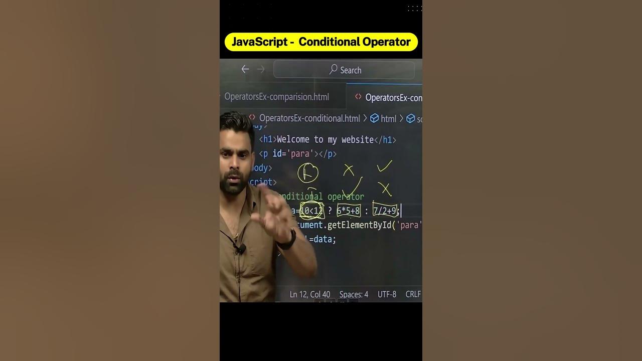 Javascript Conditional Operator Incapp Rahulchauhansir Shorts Virelvideo Coding Youtube