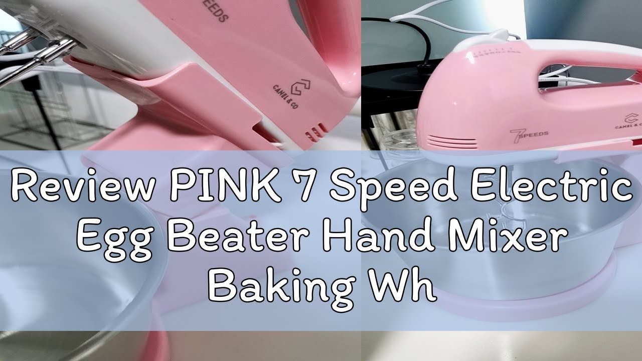 Review PINK 7 Speed Electric Egg Beater Hand Mixer Baking Whisk Mesin ...