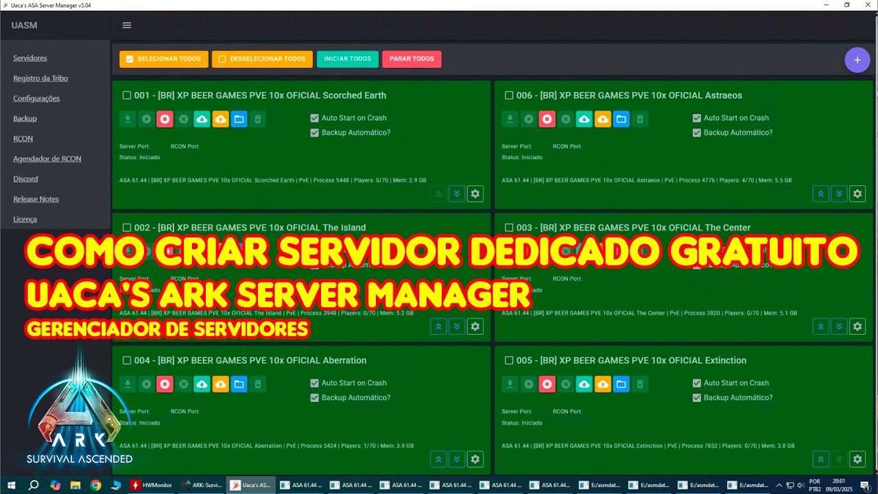 MODO FACIL DE CRIAR SERVIDOR DEDICADO ARK ASCENDED - Uaca's Ark Server Manager - PARTE 02 - YouTube