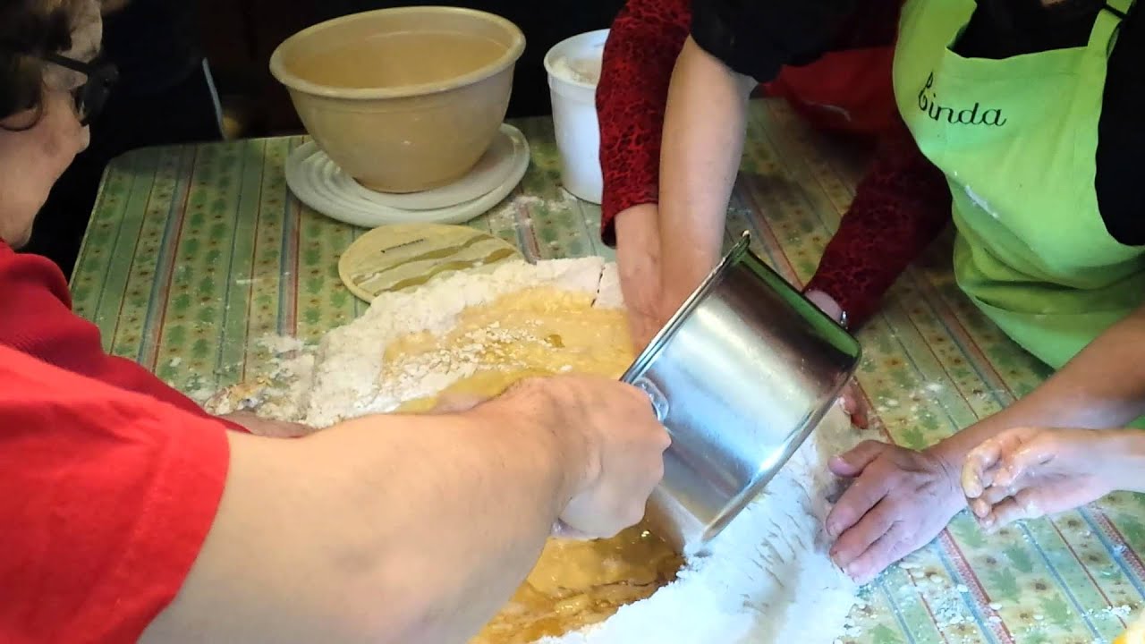 Making crescia Italian cheese bread 2 - YouTube