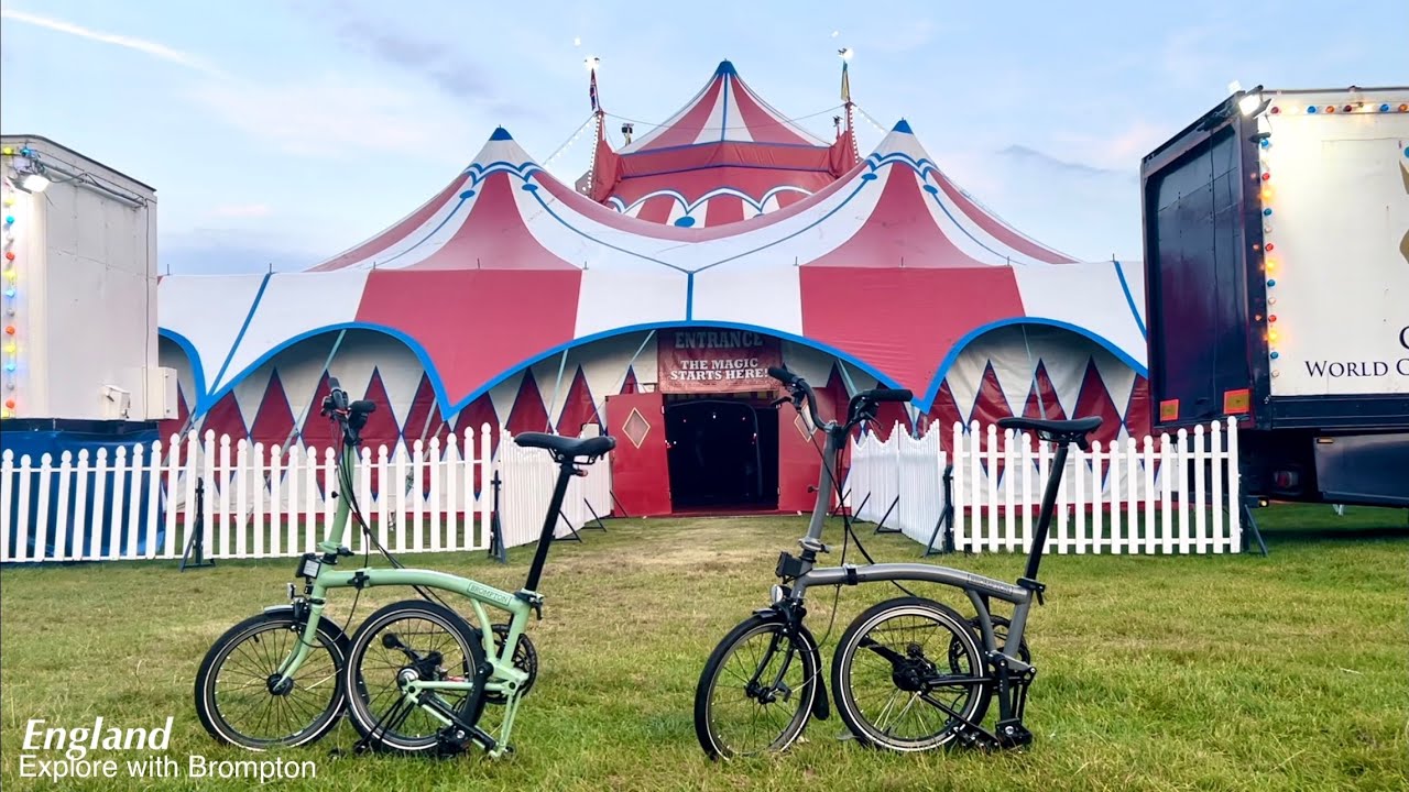 We ride & took our Brompton to watch Circus, England - YouTube