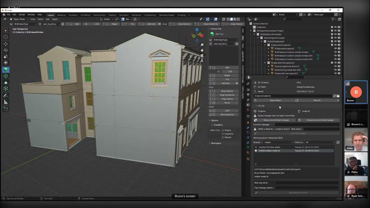 Blenderbim Ifc Git Collaboration Youtube