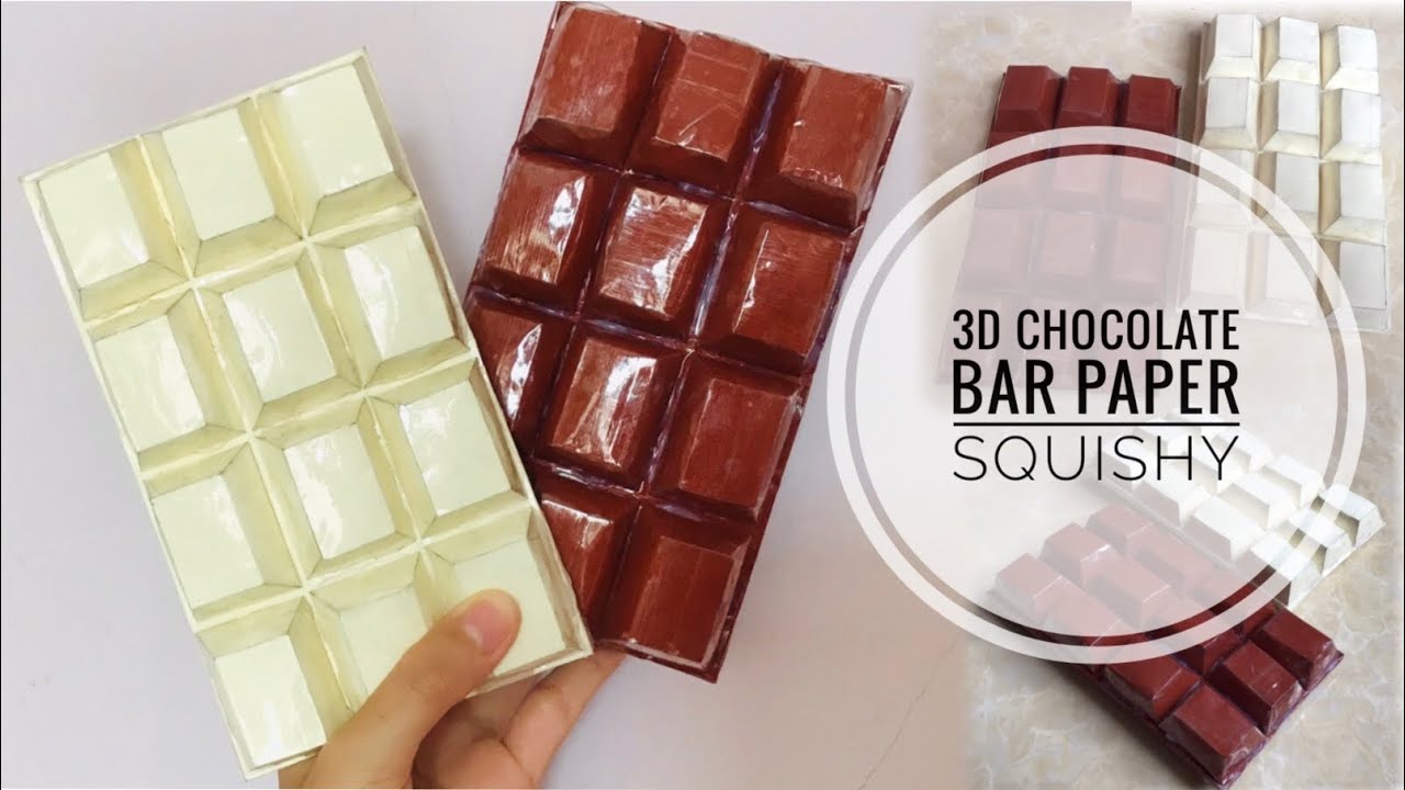 How to make 3D Chocolate Bars Paper Squishy 🍫 - YouTube