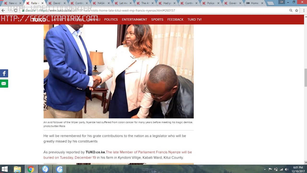 Raila visits home of late Kitui West MP Francis Nyenze - YouTube