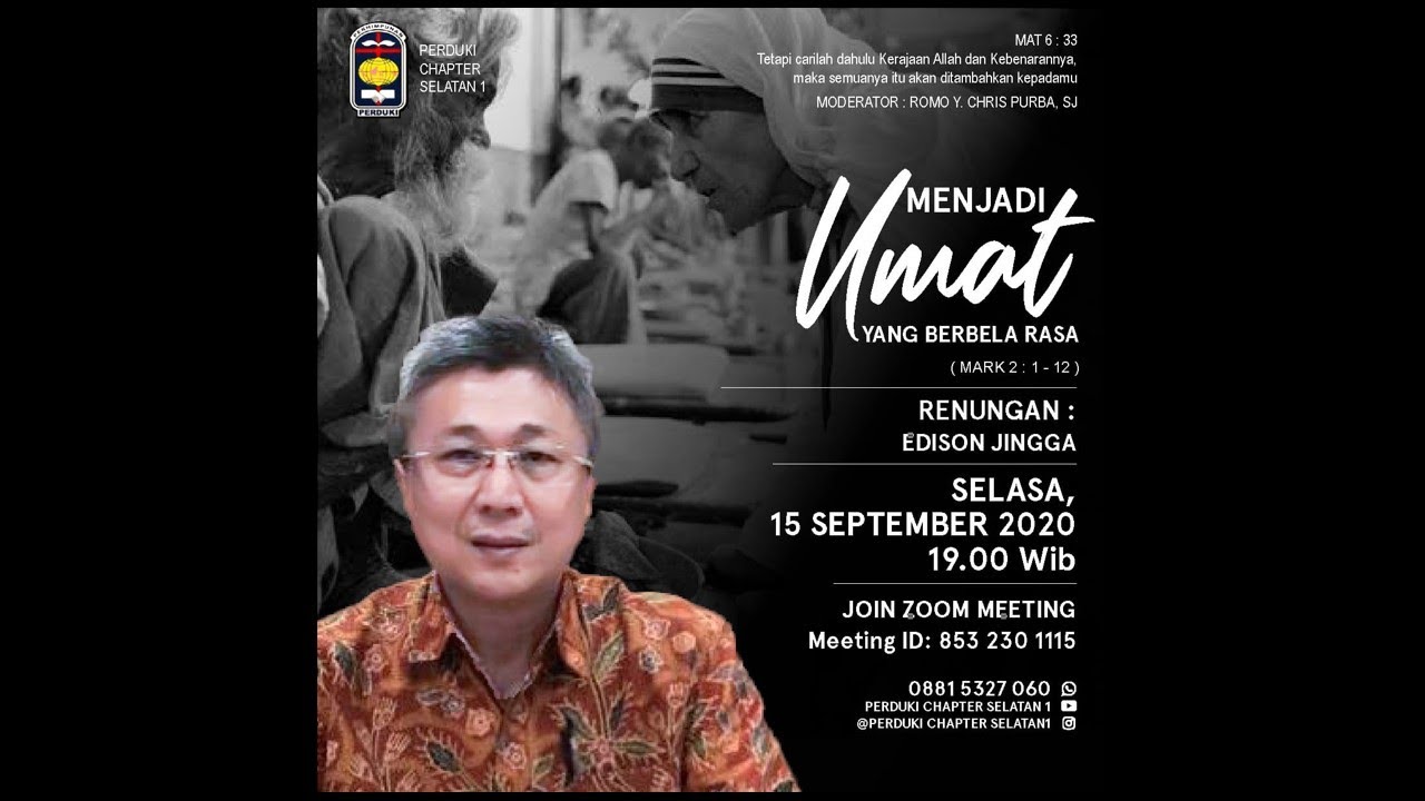 PCS1 - MENJADI UMAT YANG BERBELA RASA | EDISON JINGGA - YouTube