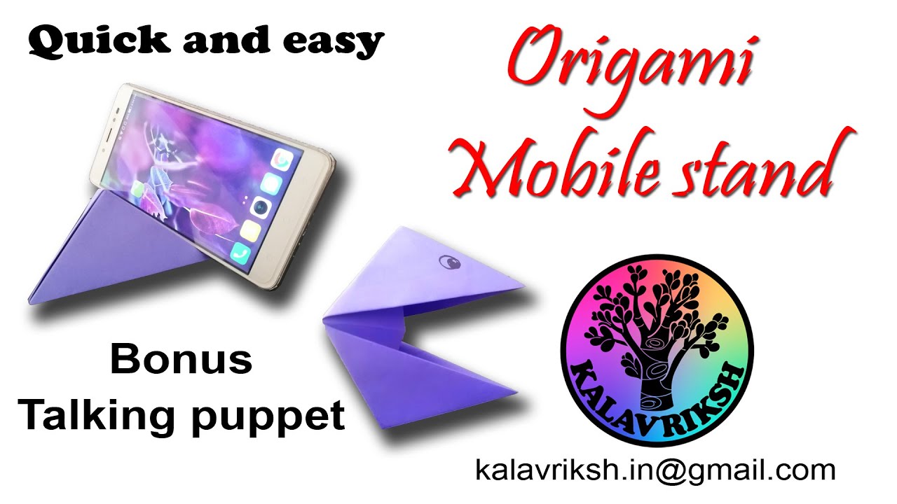 Origami Instant Mobile Stand Quick Pocket Mobile Stand - YouTube