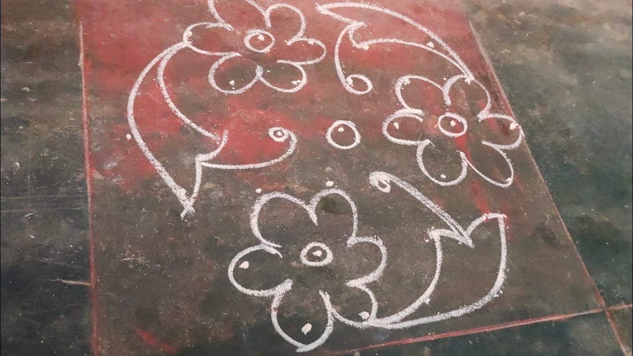 7 pulli kolam / poo kolam / beautiful kolam - YouTube