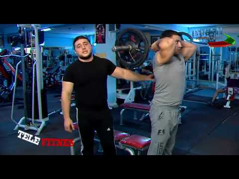 TELEFITNES   Peşəkar məşqçi Zaur Cəfərov la Triceps workout  Jafarov Zaur  Ceferov Zaur powerlifting