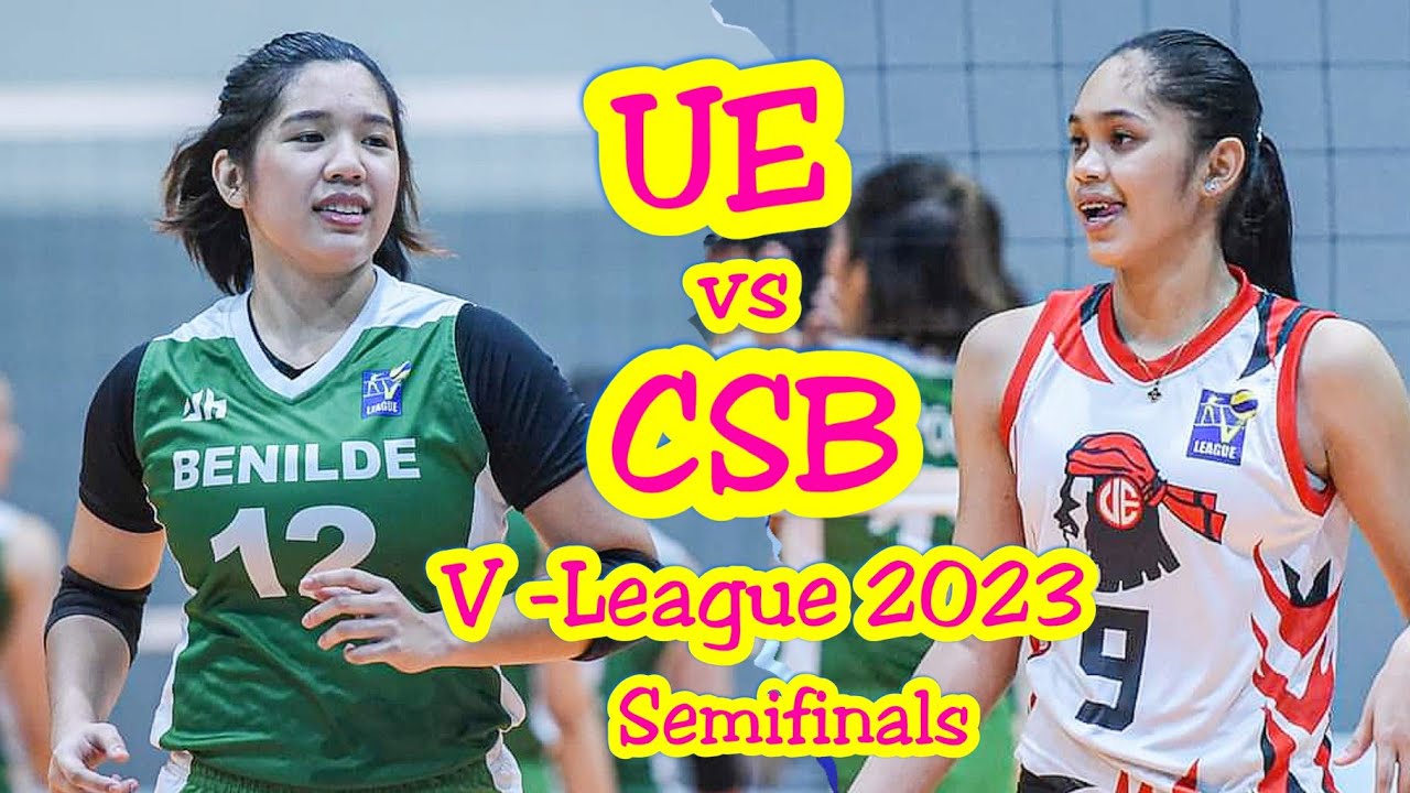 UE vs CSB semifinals game 1 highlights | V- league 2023 - YouTube