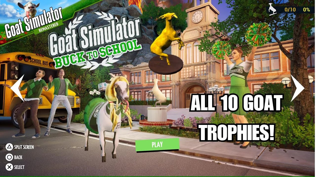 ALL 10 GOAT TROPHIES in BUCK TO SCHOOL! 🏆 Chief Fidget Achievement Goat ...