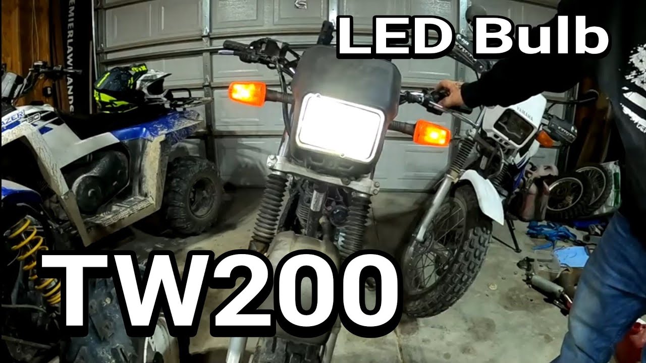 Yamaha TW200 Installing LED Headlight replacement bulb. - YouTube
