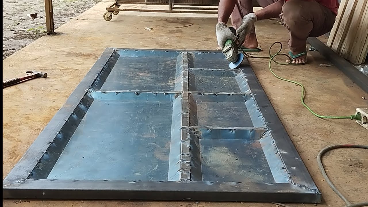 DIY Iron Part 2 making a steel door - YouTube
