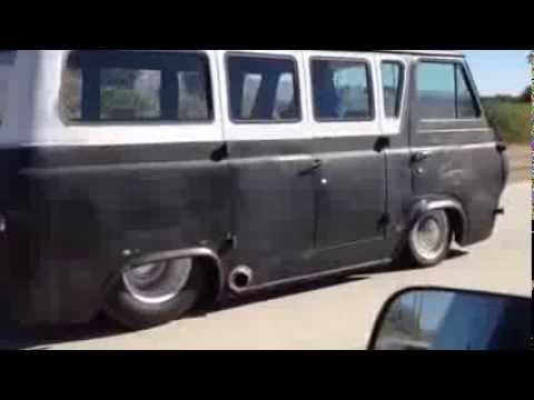 Early Econoline Van Bagged Cruisin on the Highway Slammed - YouTube