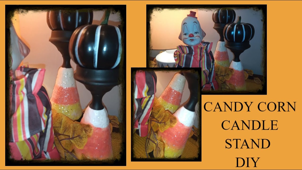 🎃AUTUMN HALLOWEEN 2021 CANDY CORN CANDLE STAND CANDLESTICK DIY UP CYCLE ...