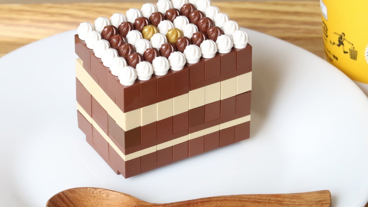 LEGO Chocolate FUDGE CAKE | Lego Dessert IN REAL LIFE | Stop Motion ...