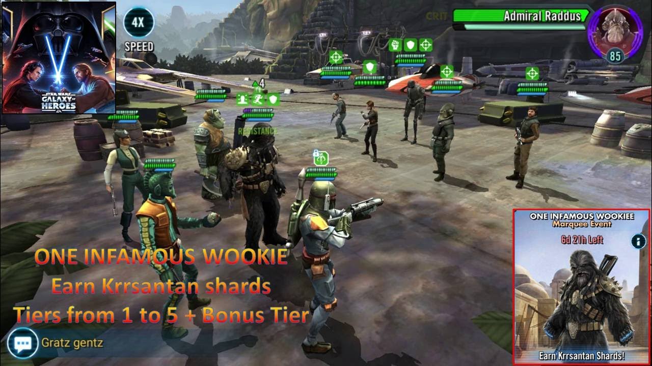 Star Wars: Galaxy of Heroes - ONE INFAMOUS WOOKIE Marquee Event -Tiers ...