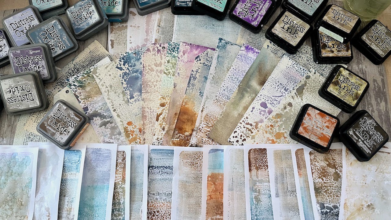 A few (more) minutes of fun - Distress Inks & Oxides on the gel plate ...