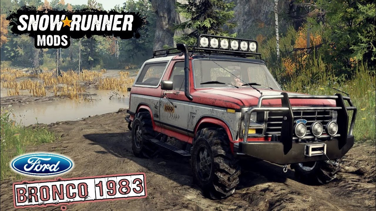 SnowRunner Mods | Ford Bronco 1983 driving offroad in ''Canadian runner ...
