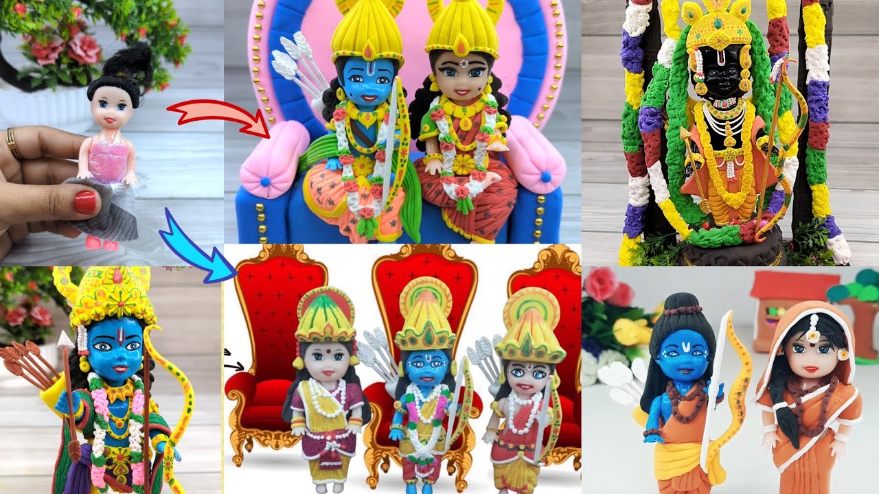 Ayodhya Bal Ram To Sitha Ram Pattabishekam Making With Clay🌺🙏🥥Sita Rama ...