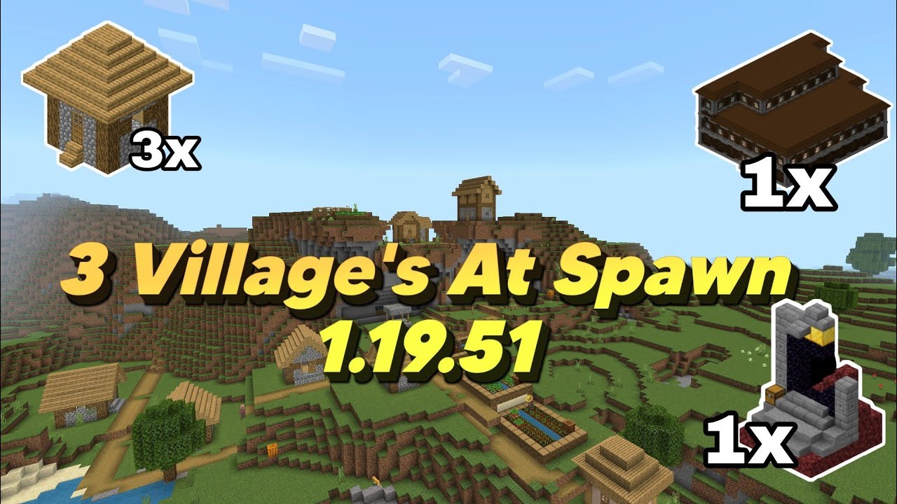 Minecraft Village Seed | 3 Village's At Spawn Minecraft Village At ...