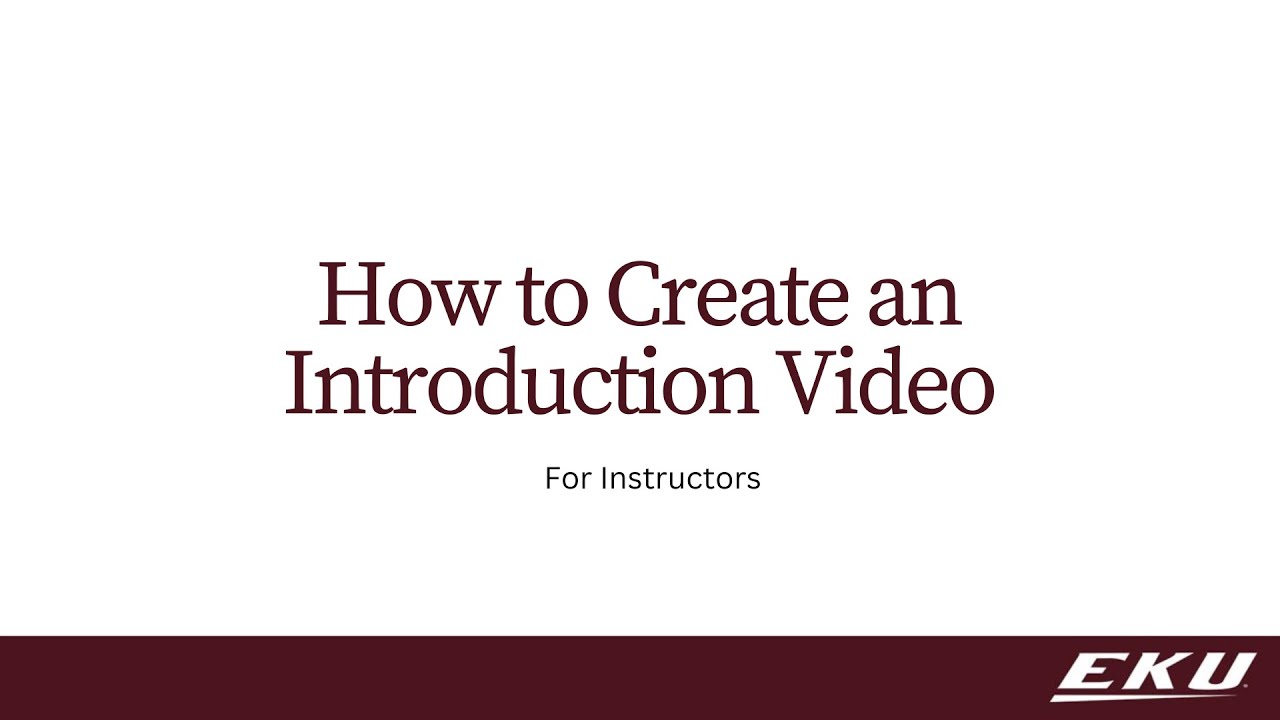 How to Create an Introduction Video - YouTube