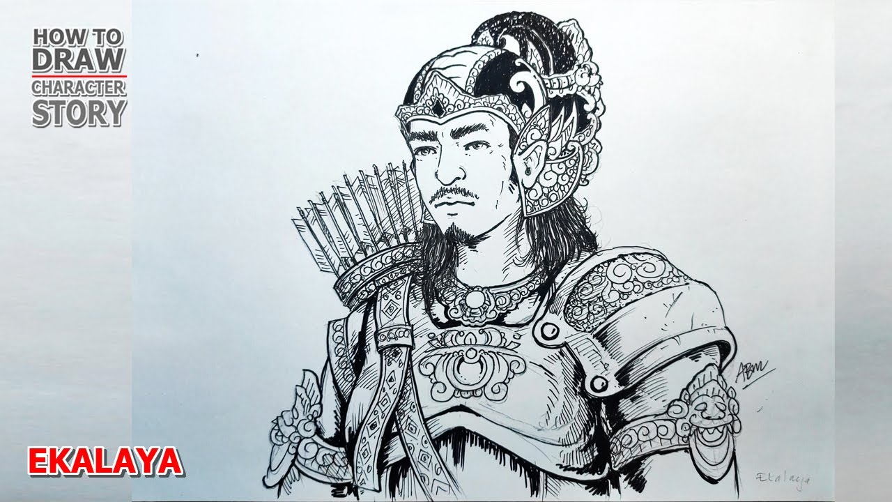 HOW TO DRAW WAYANG EKALAYA - MENGGAMBAR WAYANG EKALAYA - YouTube