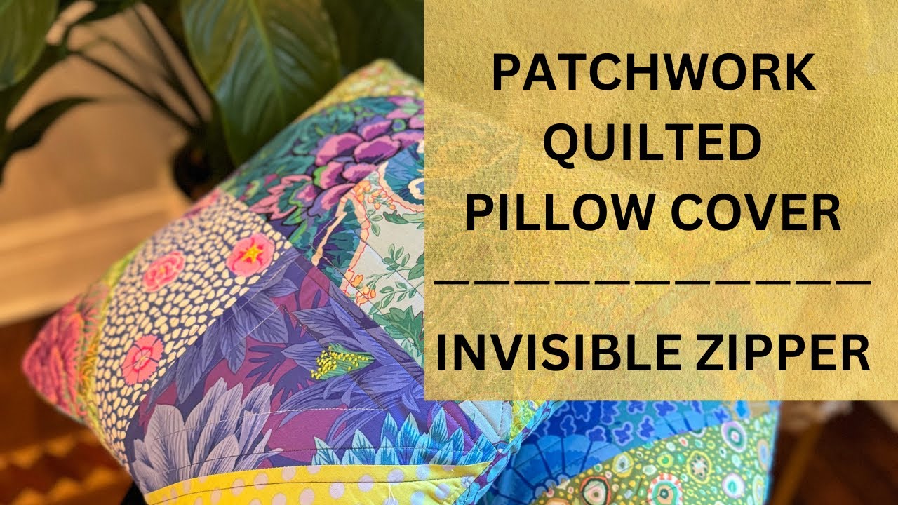 Easy Beginner Friendly Quilted Patchwork Pillow - Half Square Triangles ...