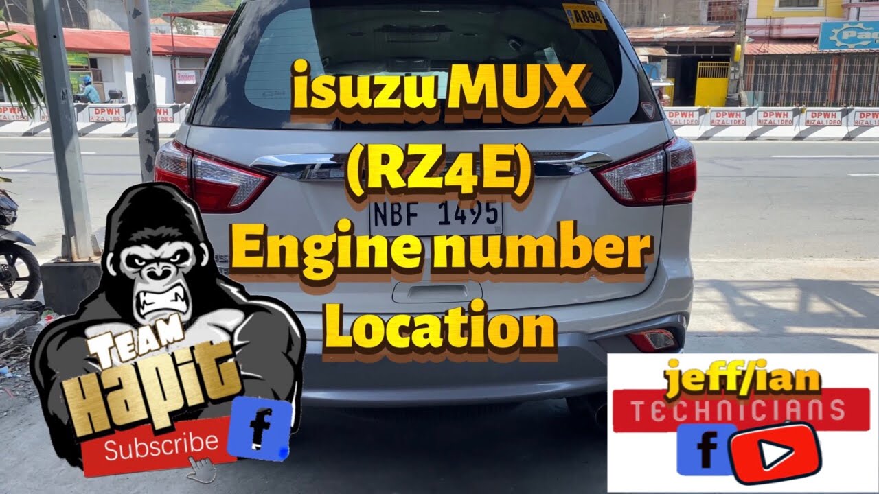 Isuzu MUX | RZ4e engine | engine number location | - YouTube