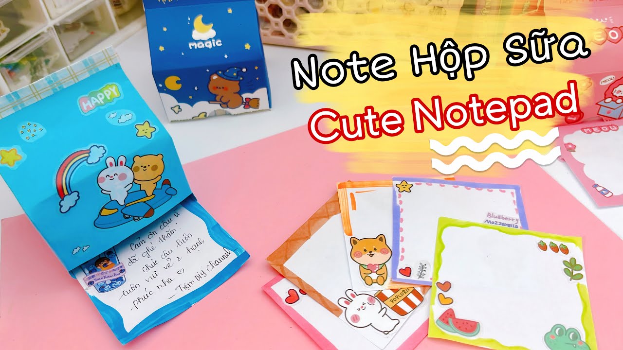 Cách làm note hộp sữa siêu xinh I How to make cute notepad II DIY ...