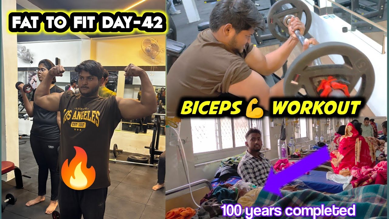 FAT TO FIT DAY-42 I BICEPS WORKOUT 💪 I VILLAGE VLOG I GYM VLOG I ...