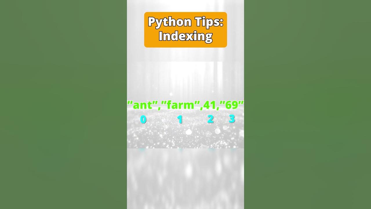 Python Tips: Indexing (full vid in desc) #python #pythonprogramming #pythontutorial - YouTube