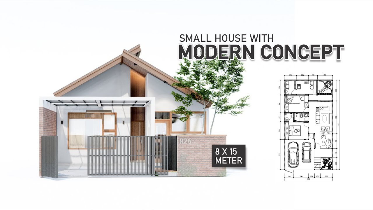 DESAIN RUMAH 8X15 - Inspirasi Rumah 1 Lantai, 2 Kamar Tidur ( HOUSE ...