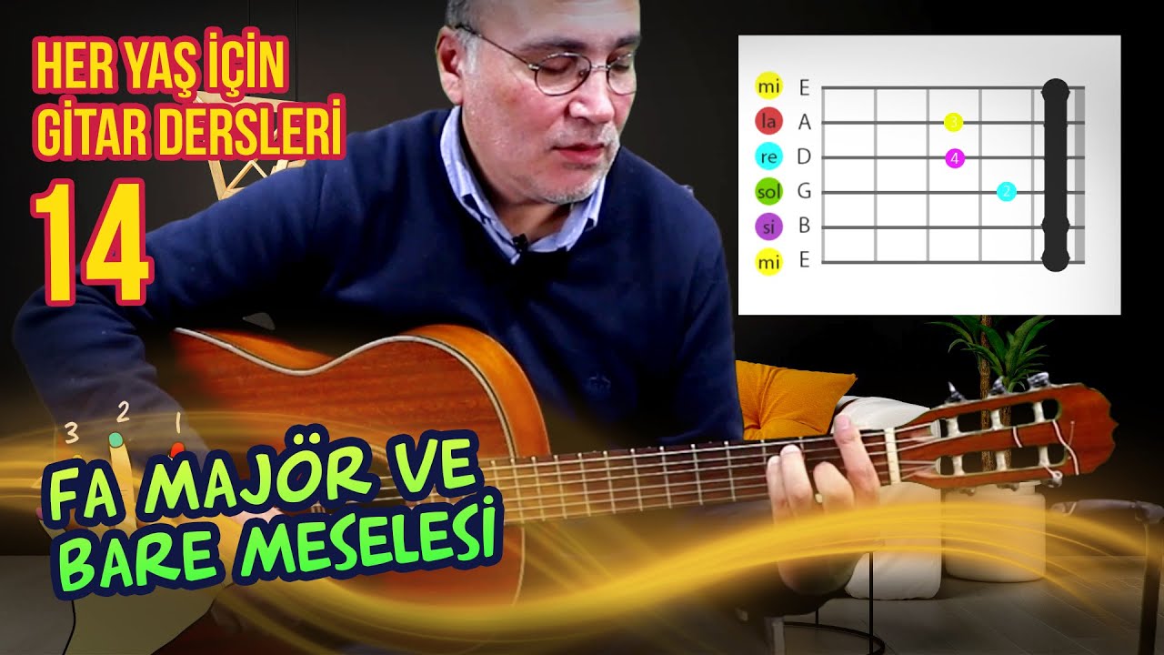 HER YAŞ İÇİN GİTAR DERSLERİ #14 FA MAJÖR AKORU VE BARE MESELESİ - YouTube