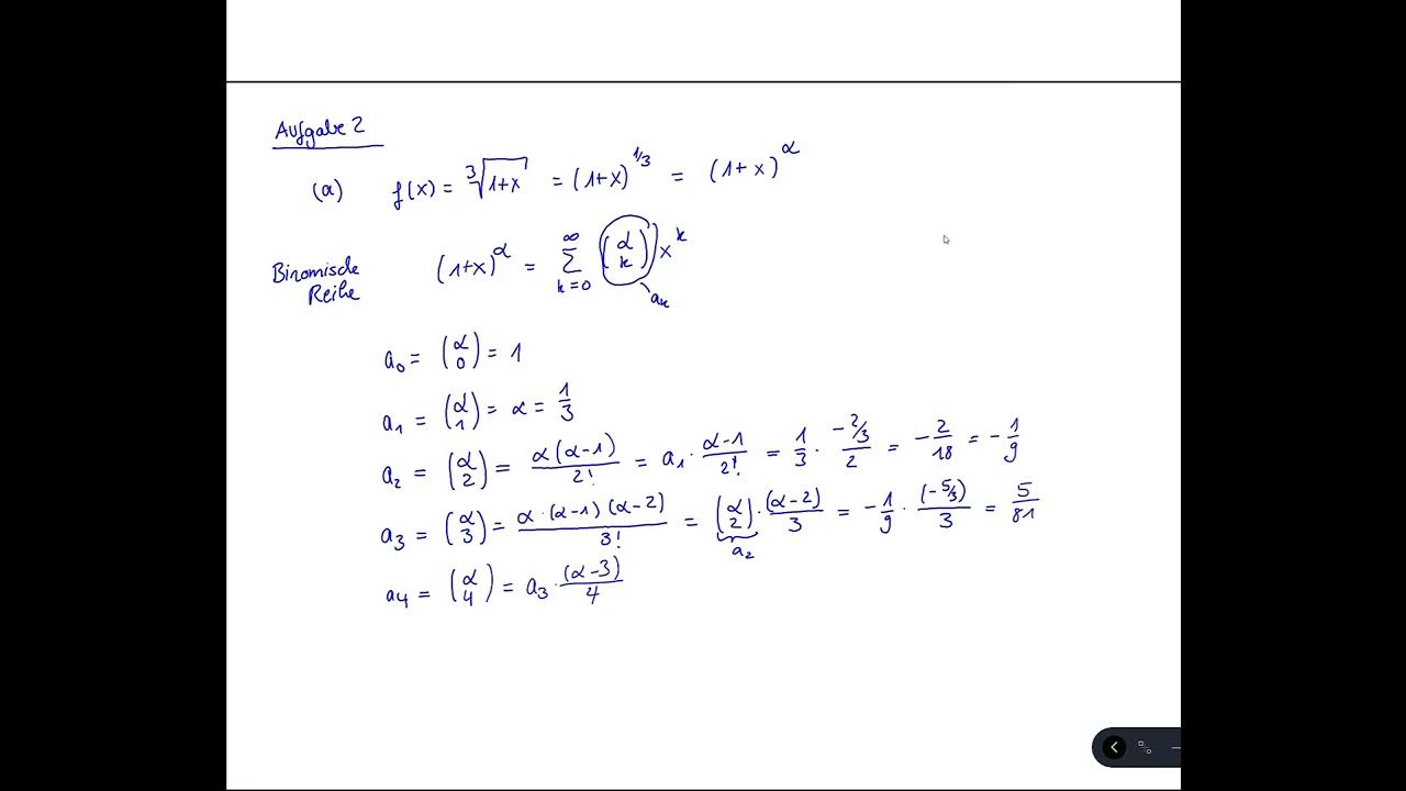 Übungsblatt Potenzreihen 2 - Aufgabe 2a - YouTube