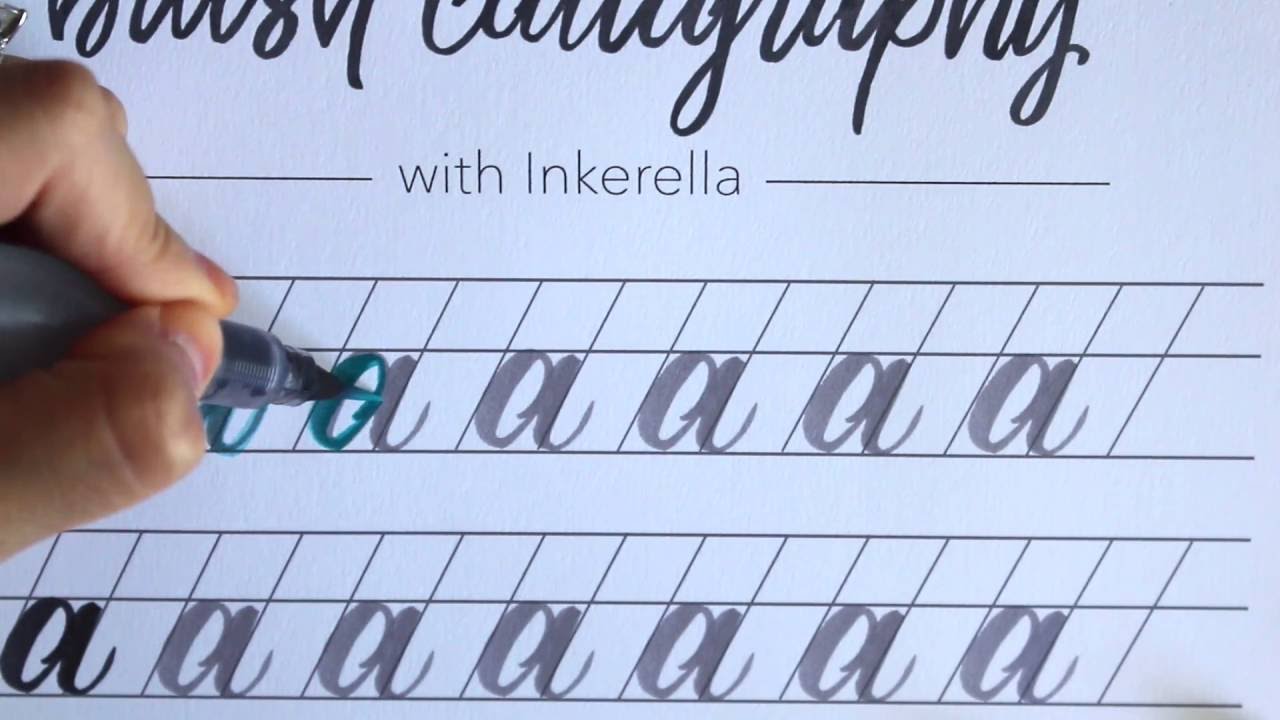 Brush Calligraphy Guides {a - d} - YouTube
