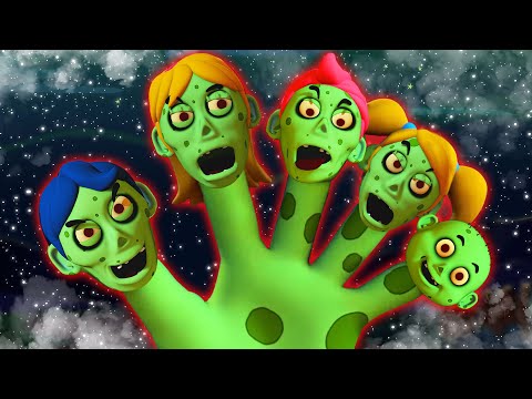 Grüne Zombie-Finger-Familie🧟| Gruselige Halloween-Lieder | HooplaKidz Deutsch