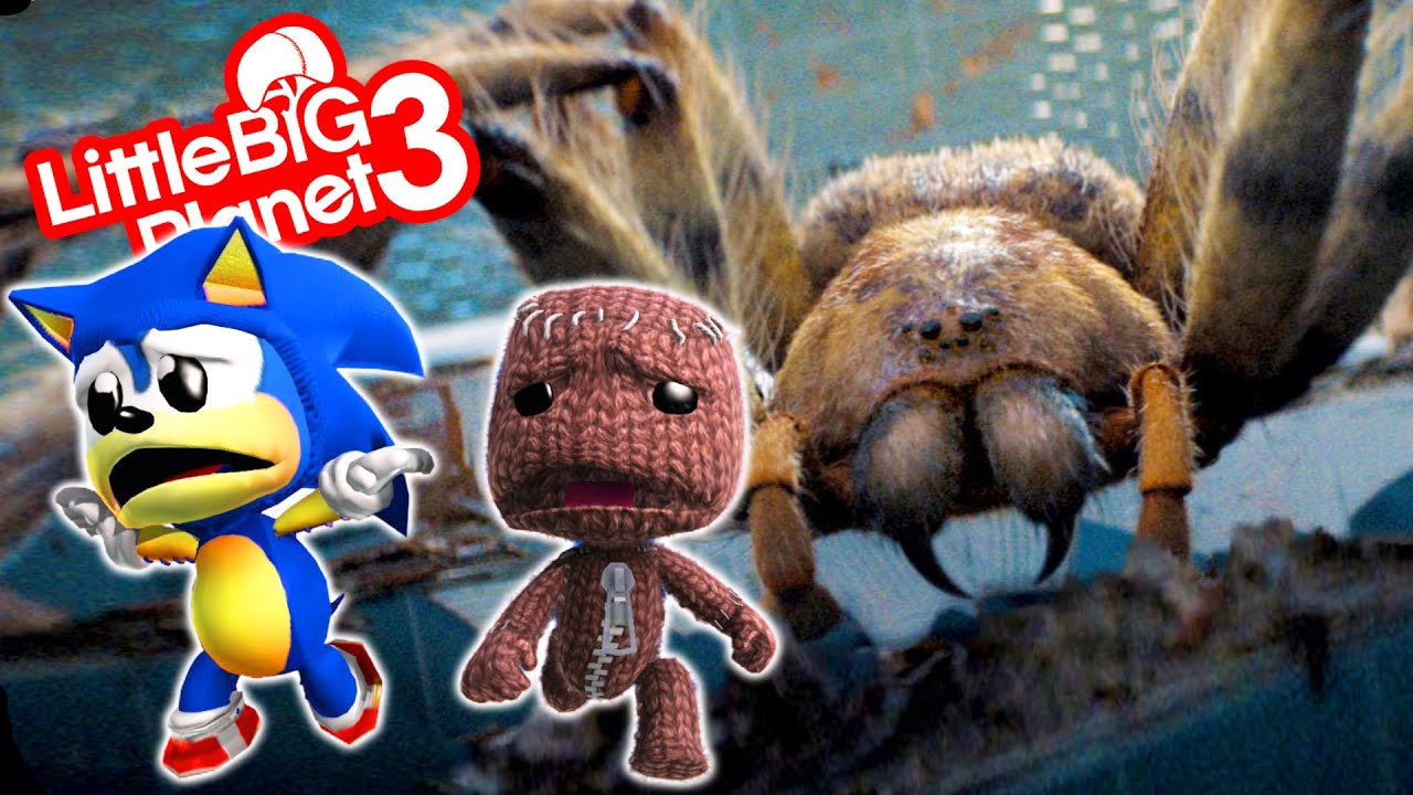 Sonic & Sackboy VS Giant Spider | LittleBigPlanet 3 PS4 Gameplay - YouTube