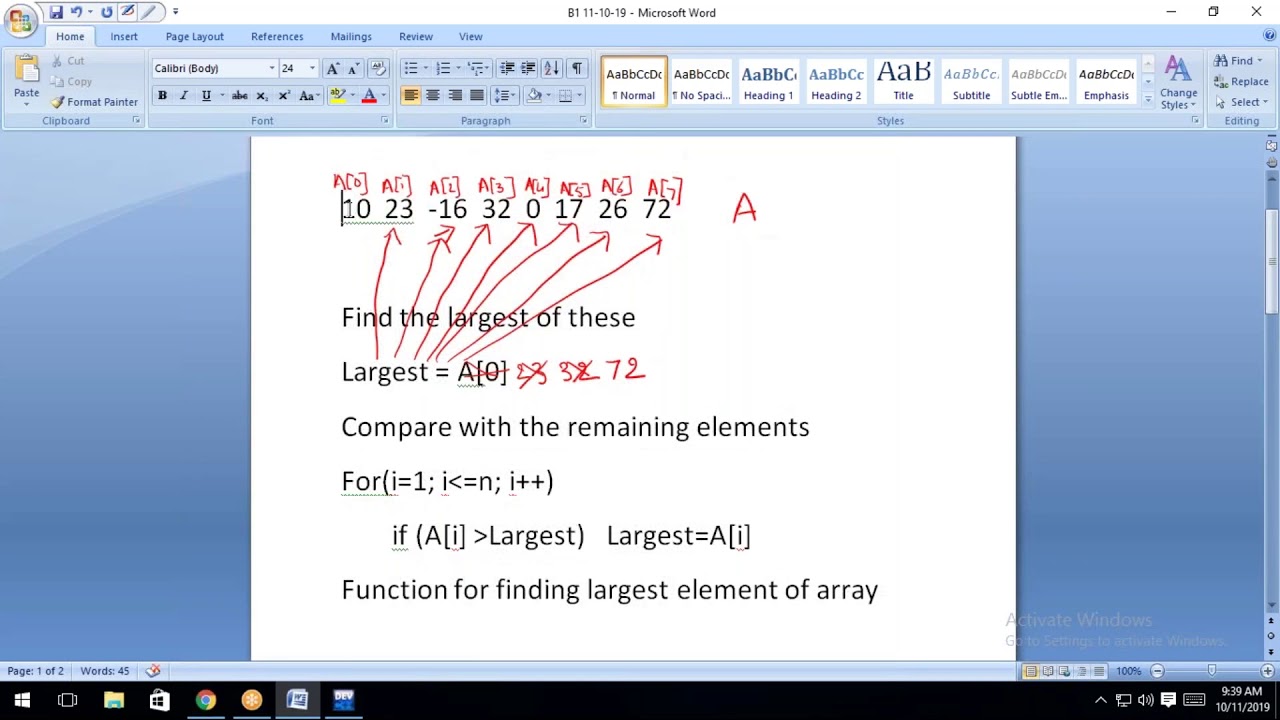 6 Biggest Element Of An Array Using Functions Youtube