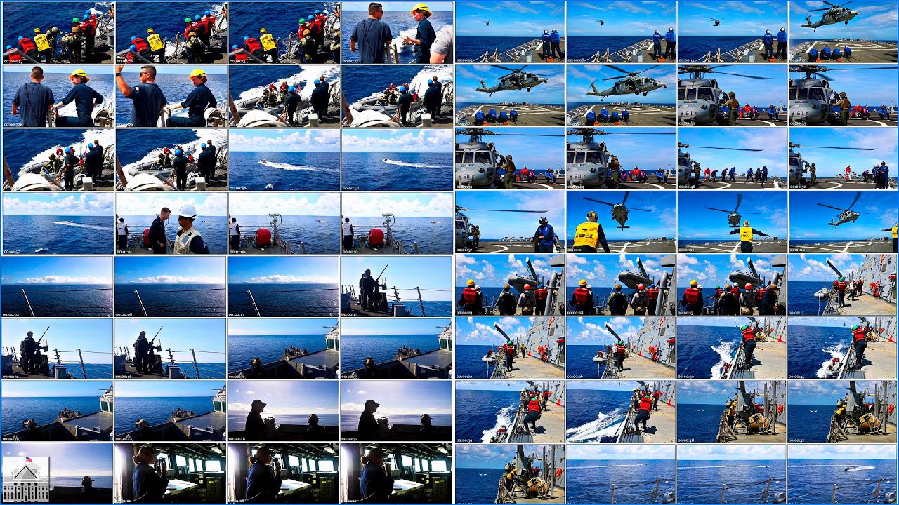 USS Russell Epic Flight Deck Ops and Search & Seizure Mission at South ...