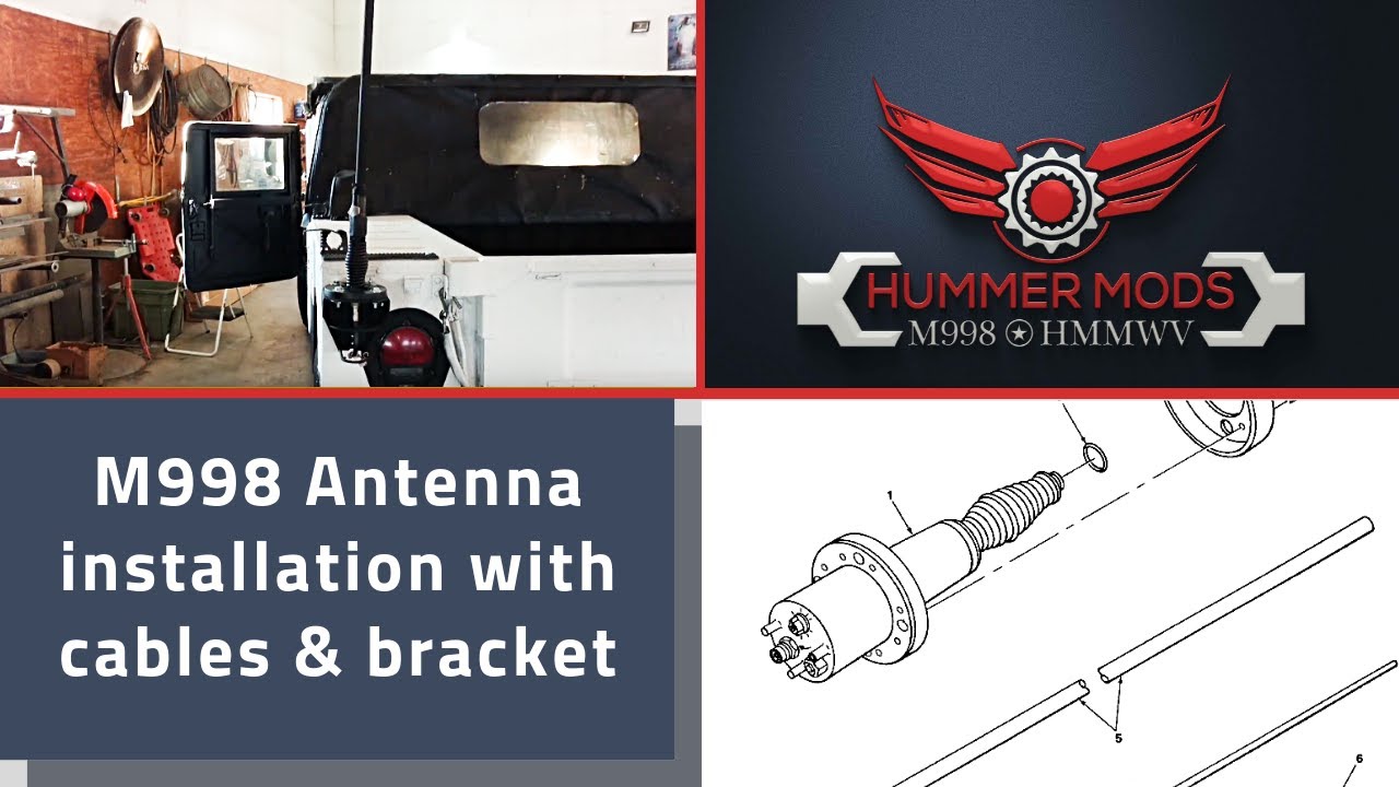 M998 Humvee HMMWV AS-3449 Antenna Install with Cables & Bracket HAM ...