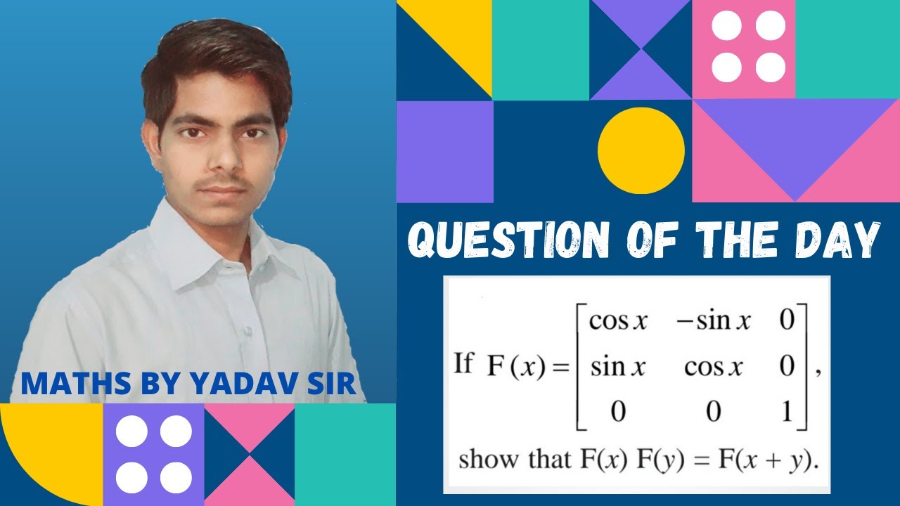 F(x)F(y)=F(x+y) QUESTION OF THE DAY | TATA MATHEMATICS CENTRE # ...