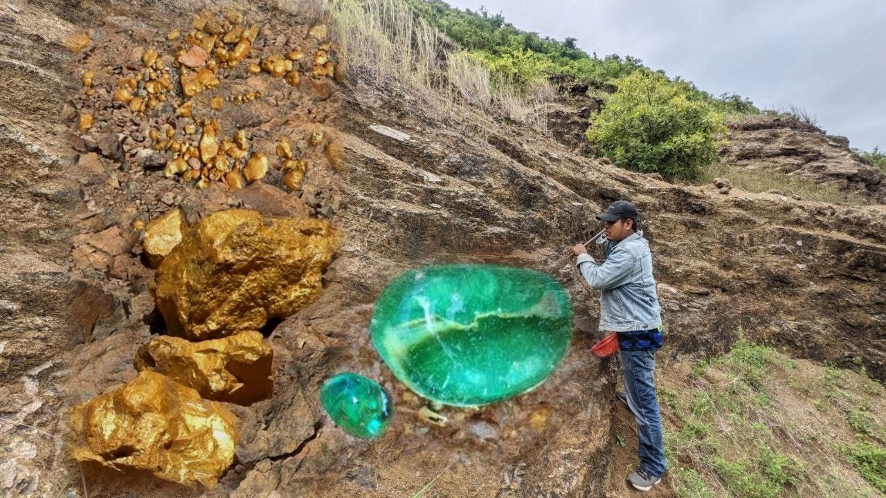 Digging for treasure - amazing gold and precious stones at the foot of ...