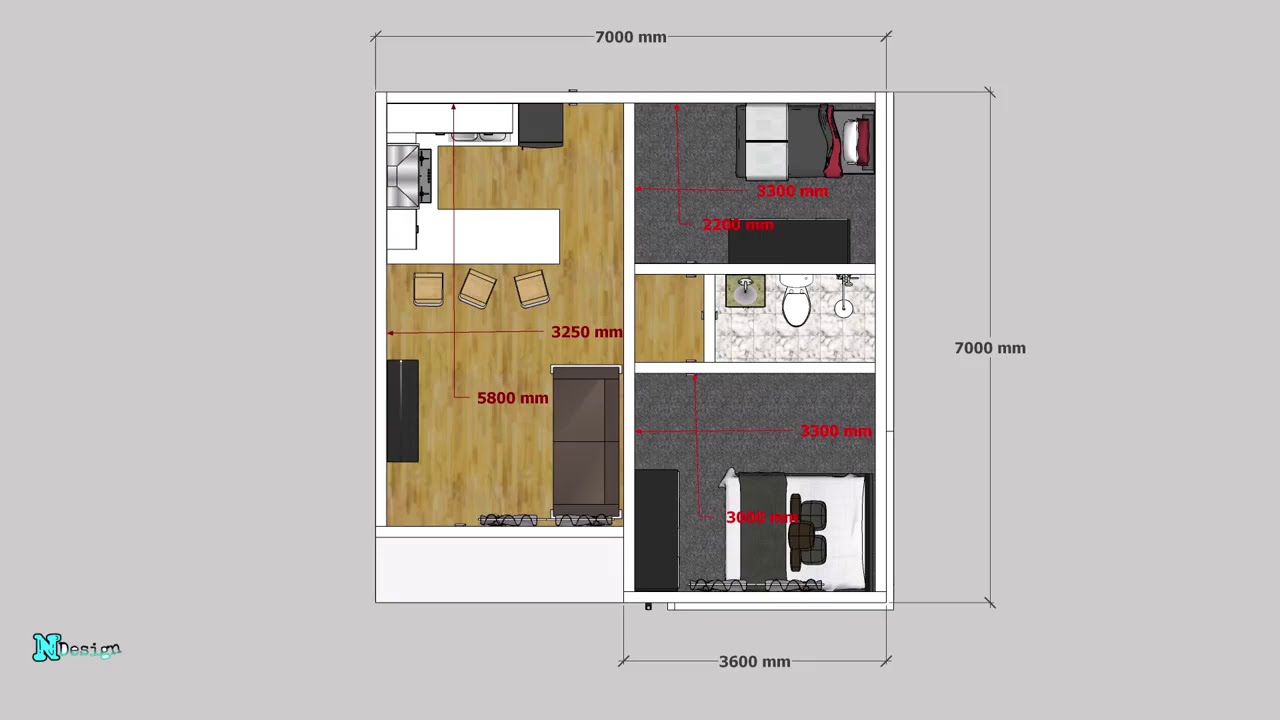 50sqm floor plan (2 Bedrooms) Astig, Wonderful! - YouTube