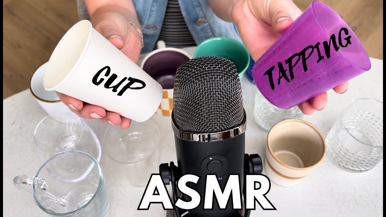 ASMR | FAST TAPPING (with natural nails), on different cups & glasses ...