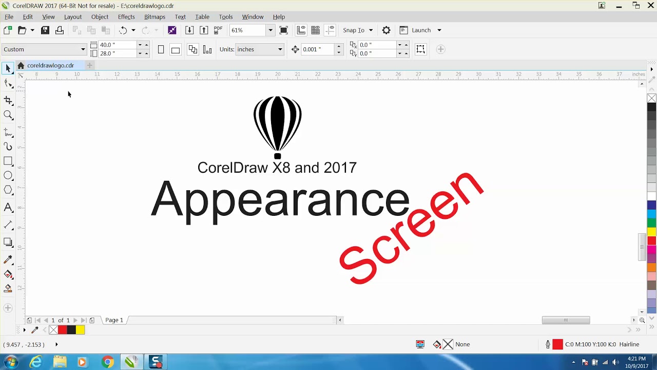 Corel Draw Tips & Tricks X8 & 2017 Screen Appearance - YouTube