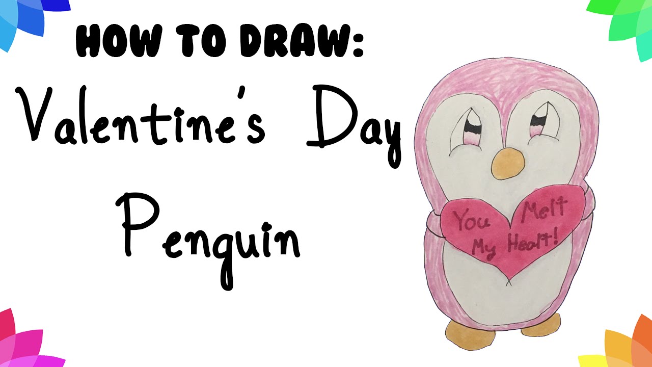 How to draw a Valentines Penguin with Copic Markers - YouTube