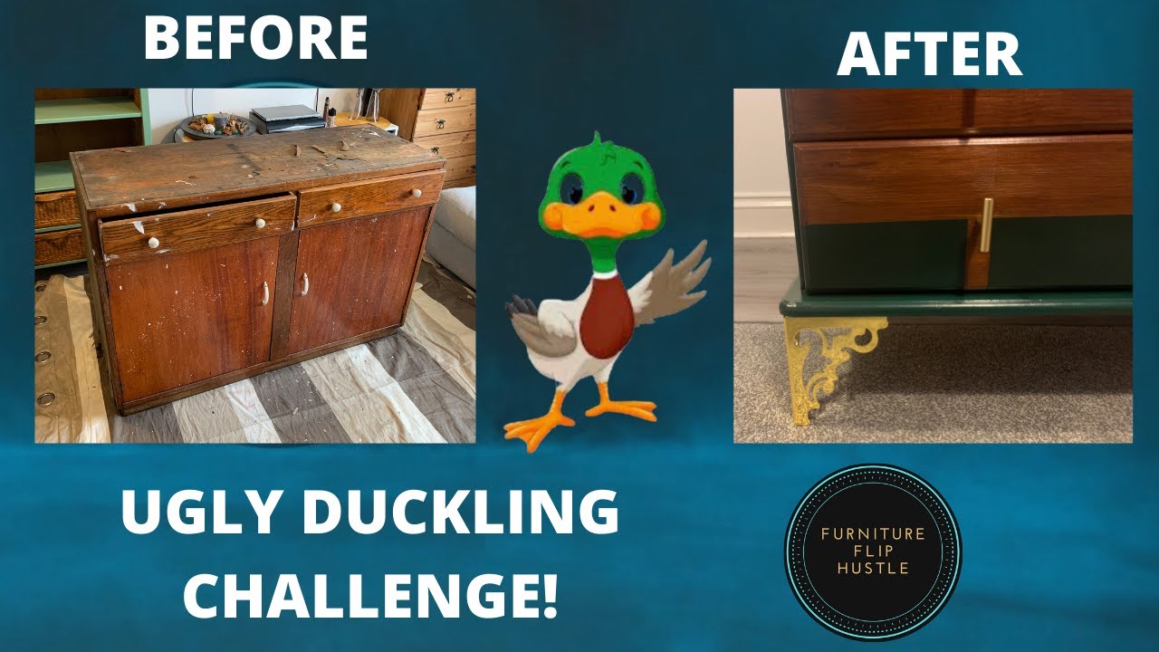 Ugly Duckling Challenge// Trash to treasure, furniture makeover - YouTube