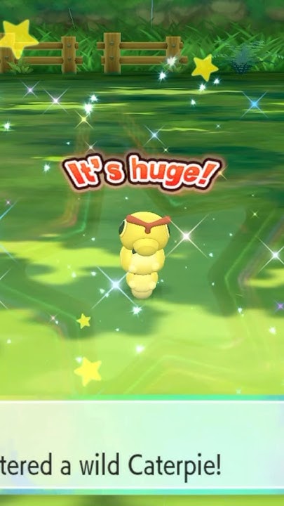 HUGE shiny Caterpie in Let’s Go Pikachu! #shiny #pokemon a#pokemonletsgo - YouTube